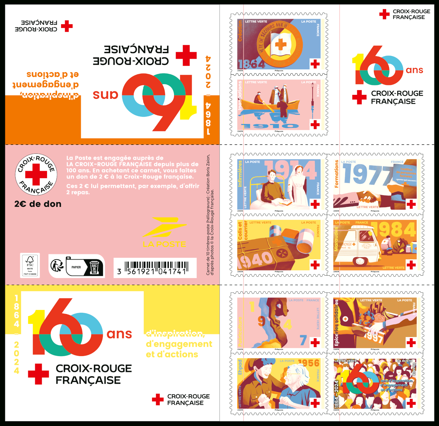 160 ans de la Croix-Rouge française - timbre de 2024
